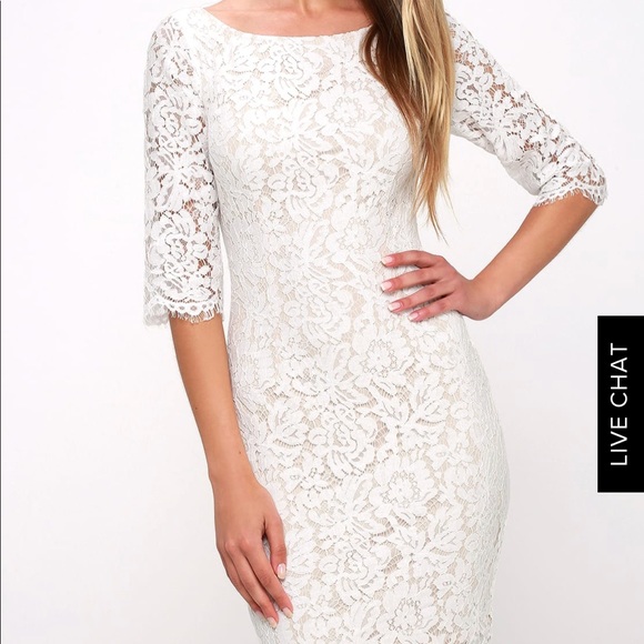 Lulus | Dresses | Brand New Ivory Lace Body Con Dress | Poshmark